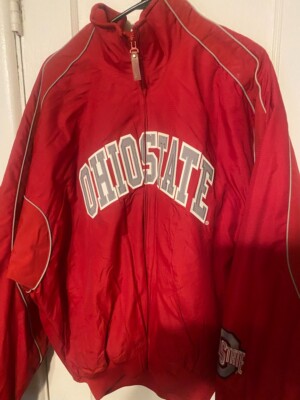 Majestic Ohio State Buckeyes Mens LARGE OSU Red Full Zip Coat Jacket | eBay