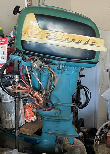 Vintage 1955 Evinrude 25 hp outboard motor model 25920 with simplex ...