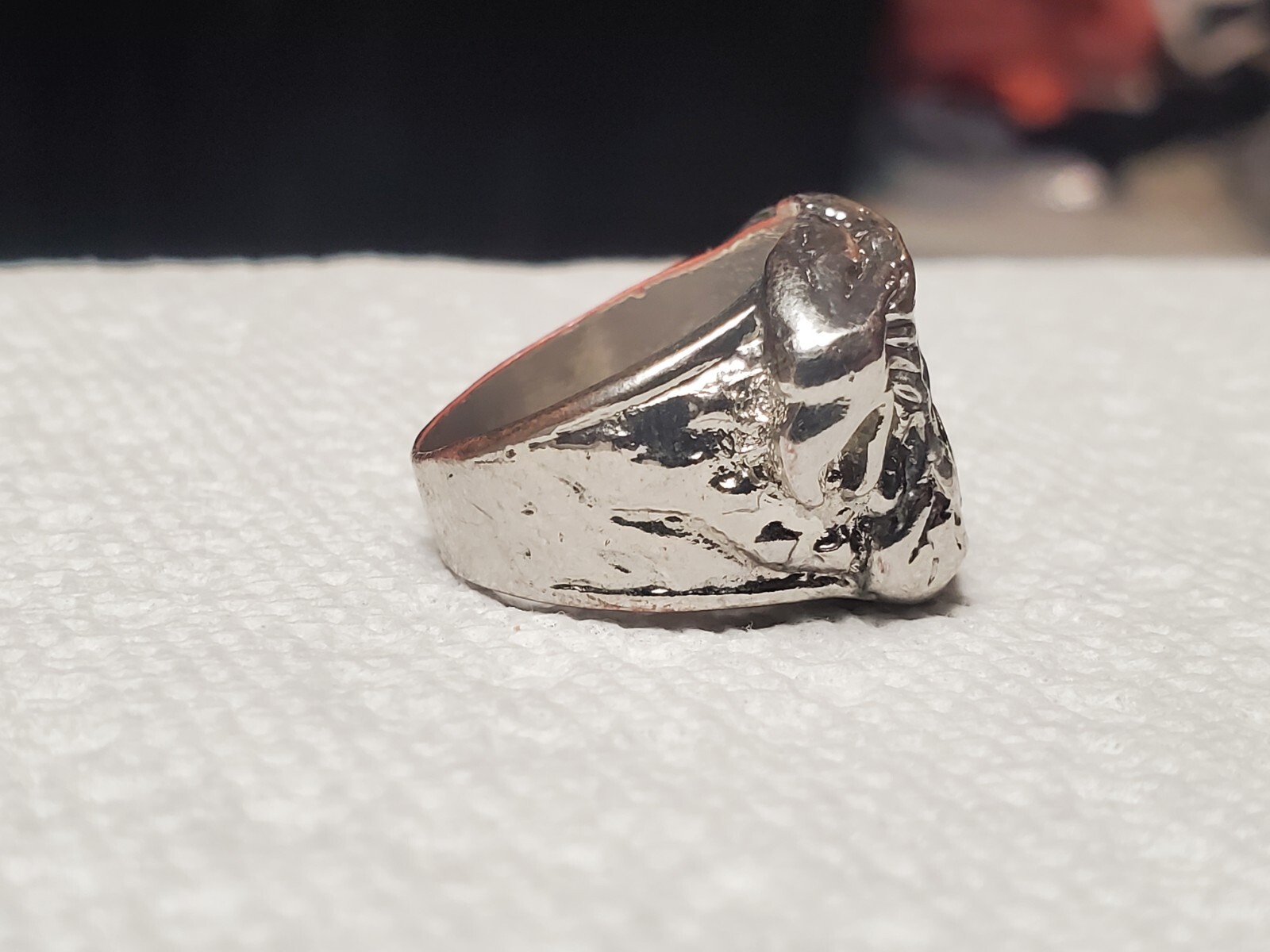 CHOPPER HEAVY SILVER TONE MENS RING MOTORCYCLE RIDER BIKER ~ EAGLE ...