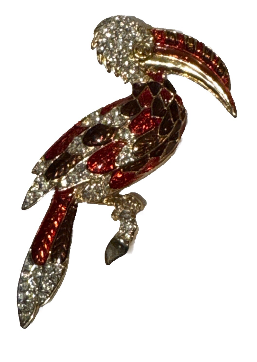 Vintage Signed Gene Verri Signed Craft PELICAN BIRD E… - Gem