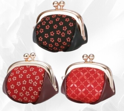 Women Leather Wallet Japanese style Gamaguchi INDEN 50H Handicrafts New ...