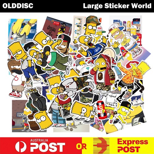 50pcs TV The Simpsons Show TV Vinyl Stickers Snowboard Luggage Car ...