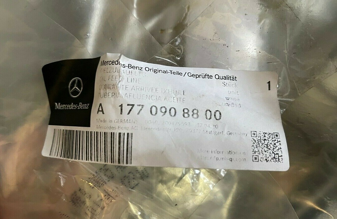 2019 2020 MERCEDES AMG C63 OIL FEED TUBE LINE, PART# 1770908800 ...