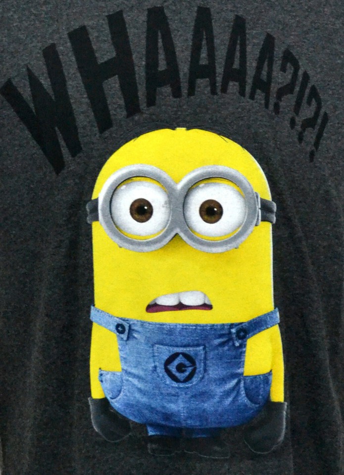Minions T-shirt Despicable Me Whaaa?!?! Graphic Tee Charcoal Heather ...