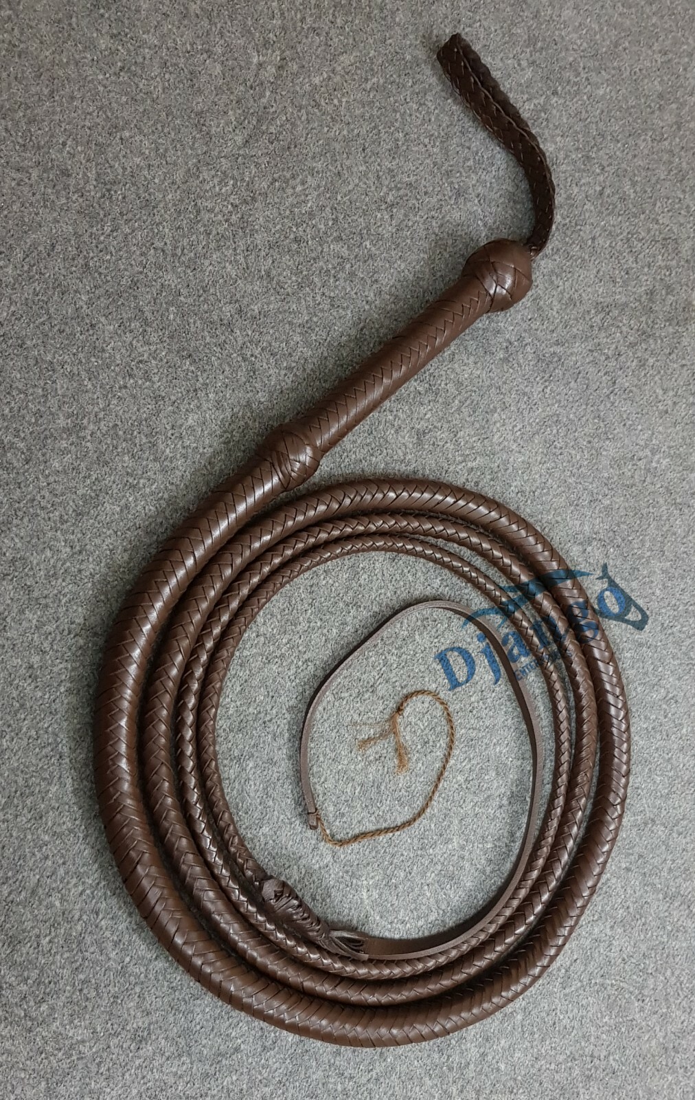 10ft Bullwhip 12 Plait Top Grain Leather Whip Chocolate Brown Heavy ...