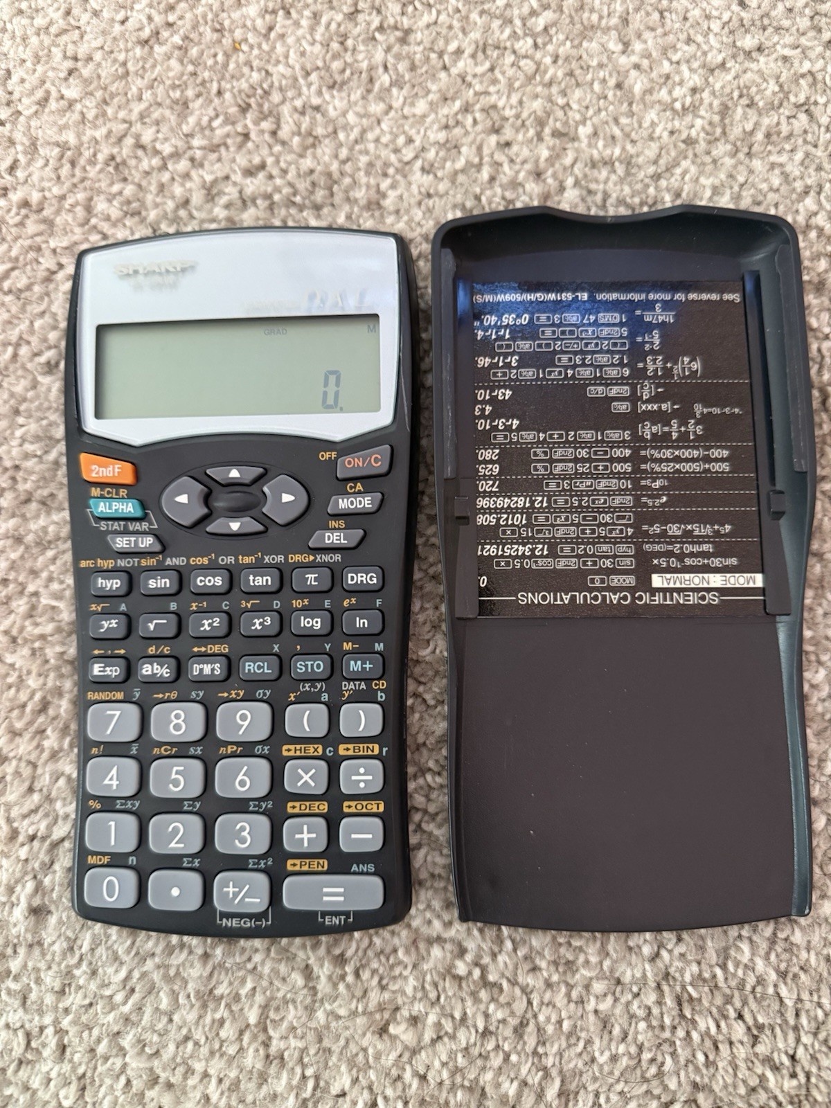 Sharp EL-531W Advanced D.A.L Scientific Calculator With Protective Case ...