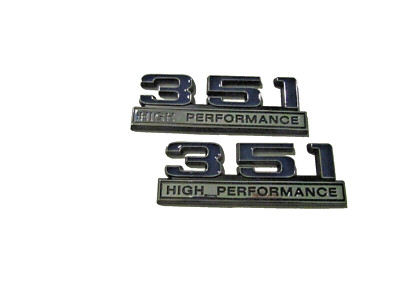 351 HIGH PERFORMANCE 5.8L EMBLEMS 2PCS FITS DODGE FORD DODGE PLYMOUTH ...