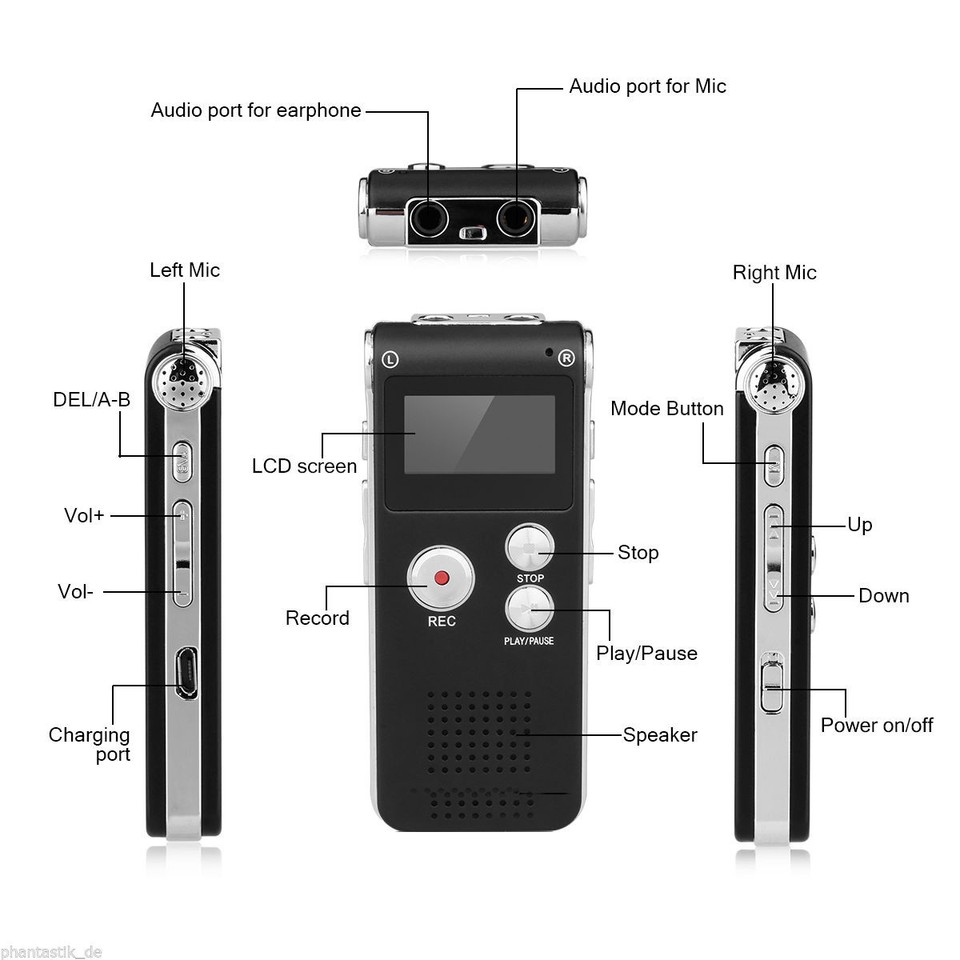 Digital Voice Recorder Dictaphone Audio Sound Recorder Meetings Lecture ...