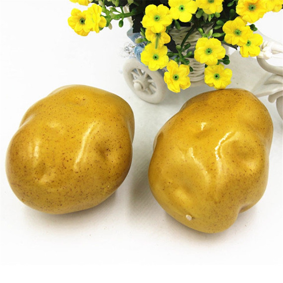 2 pcs Artificial Plastic Foam Vegetables Fake Potato Miniature Ornament ...