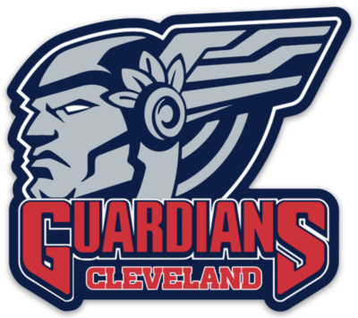 Cleveland Guardians Name Logo W/ Guardian Face Type MLB Die-cut MAGNET ...