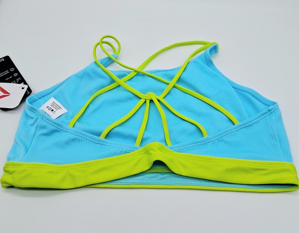 Reebok Bikini 18 Girls Blue Neon Green High Neck Strappy Back 2 Piece ...