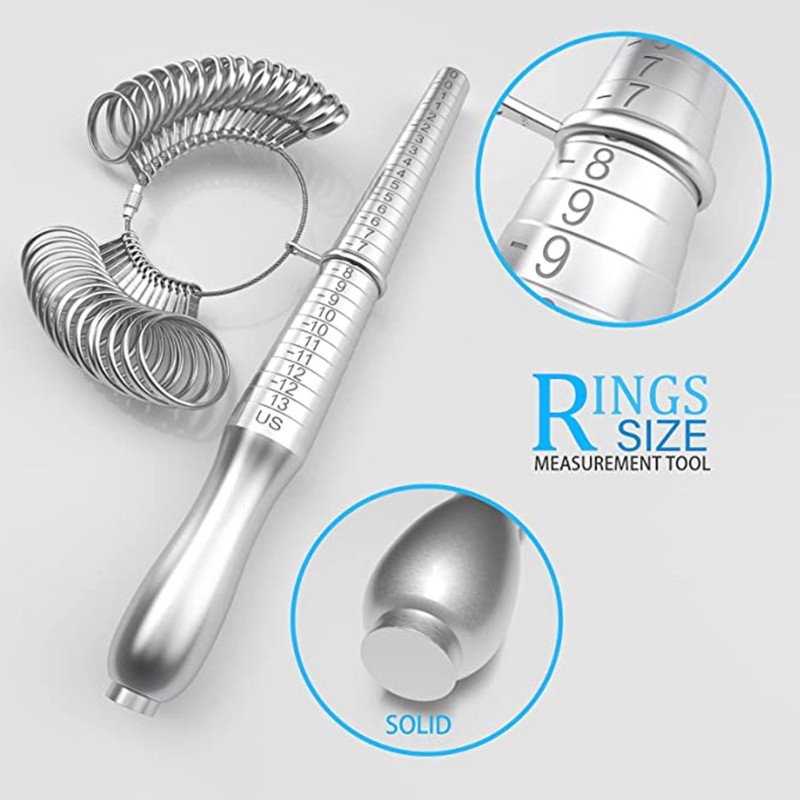 Ring Size Measuring Tool Set with Ring Mandrel Ring Gauge Jewelry ...