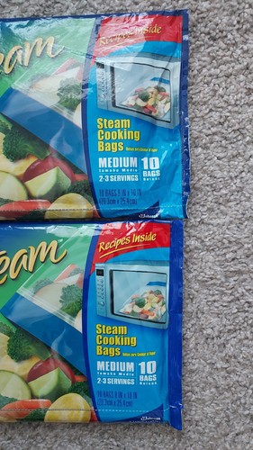 Ziploc Zip N Steam Lot Of 2 Cooking Bags Medium Size 8"x10" 2007 ...