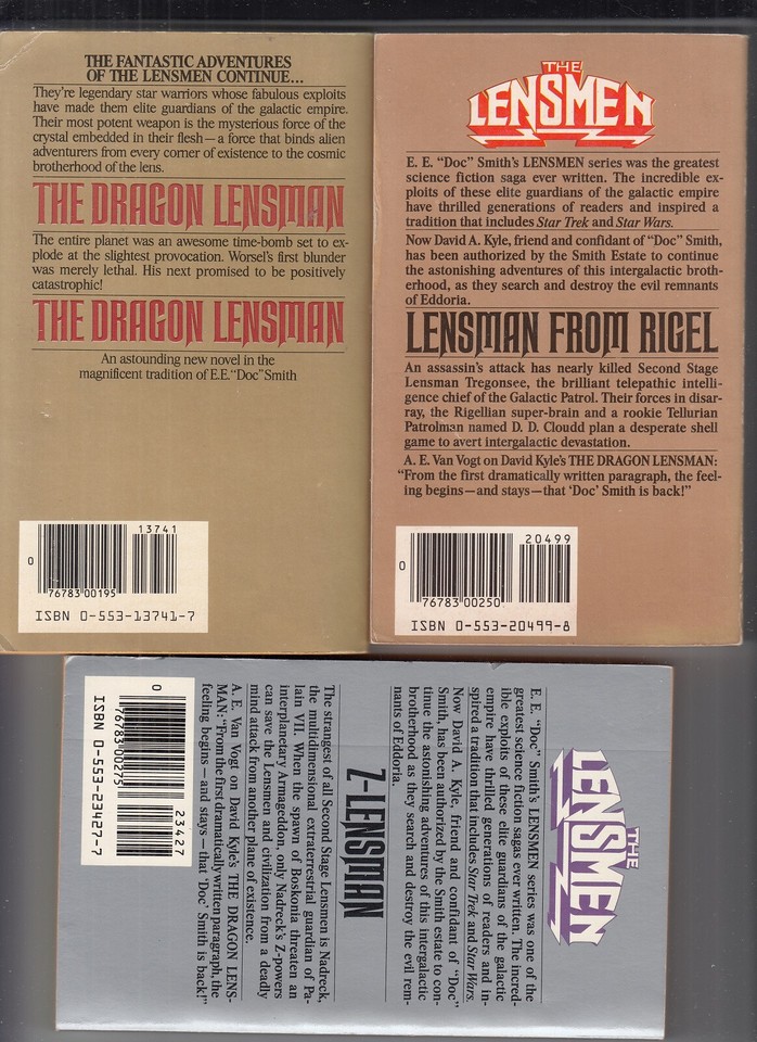 THE DRAGON LENSMAN (Signed)/LENSMAN FROM RIGEL (Signed)/Z-LENSMAN David ...