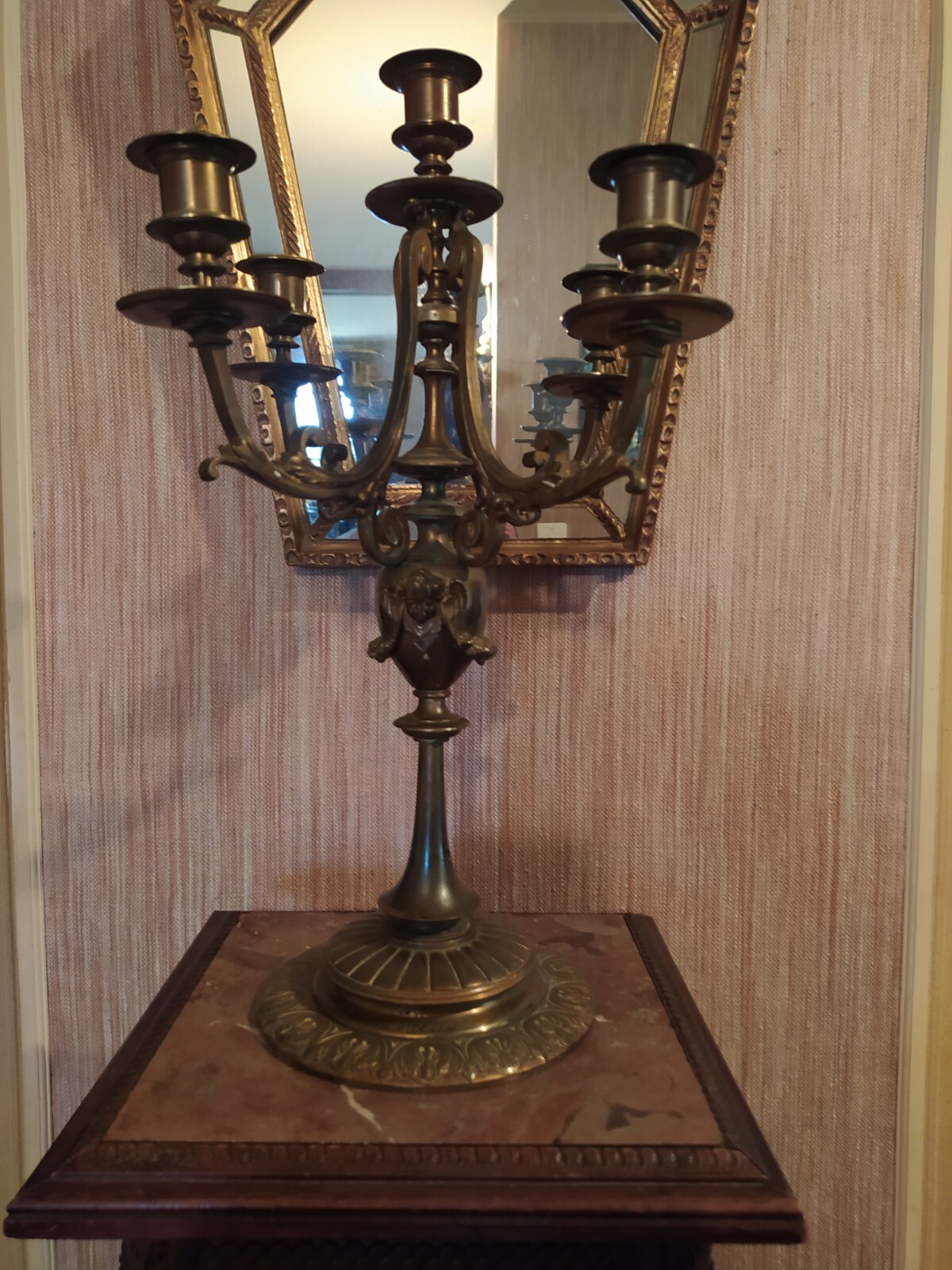 Grand Candélabre en Bronze à Décor d'Angelots et Guirlandes à 5 Feux | eBay