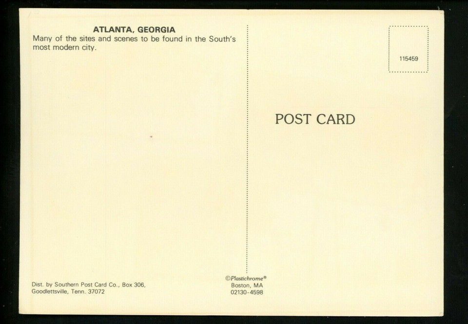 Modern Greetings postcard Stamp Design Atlanta Georgia GA Roller ...
