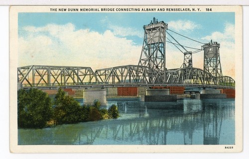 The New Dunn Memorial Bridge, Albany - Rensselaer NY @1930 Hudson River ...
