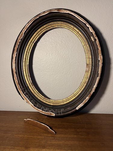 SUPERB DADAISM Victorian Deep Oval Gold Gilt Oval Wide Picture Frame ...
