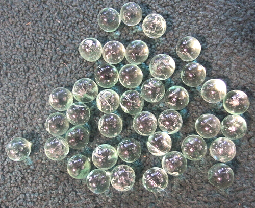 40 RARE Lot Railroad Marbles Green Transparent glass beads for ...