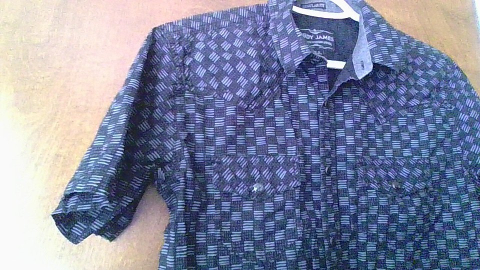 Cody James Size Small Pearl Snap Short Slv Shirt Western 2-Pocket Black ...