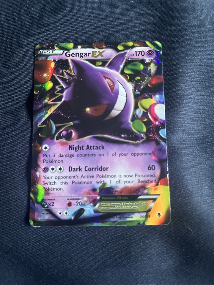 Pokemon Card Gengar EX 34/119 XY-Phantom Forces Holo Rare Gengar Full ...