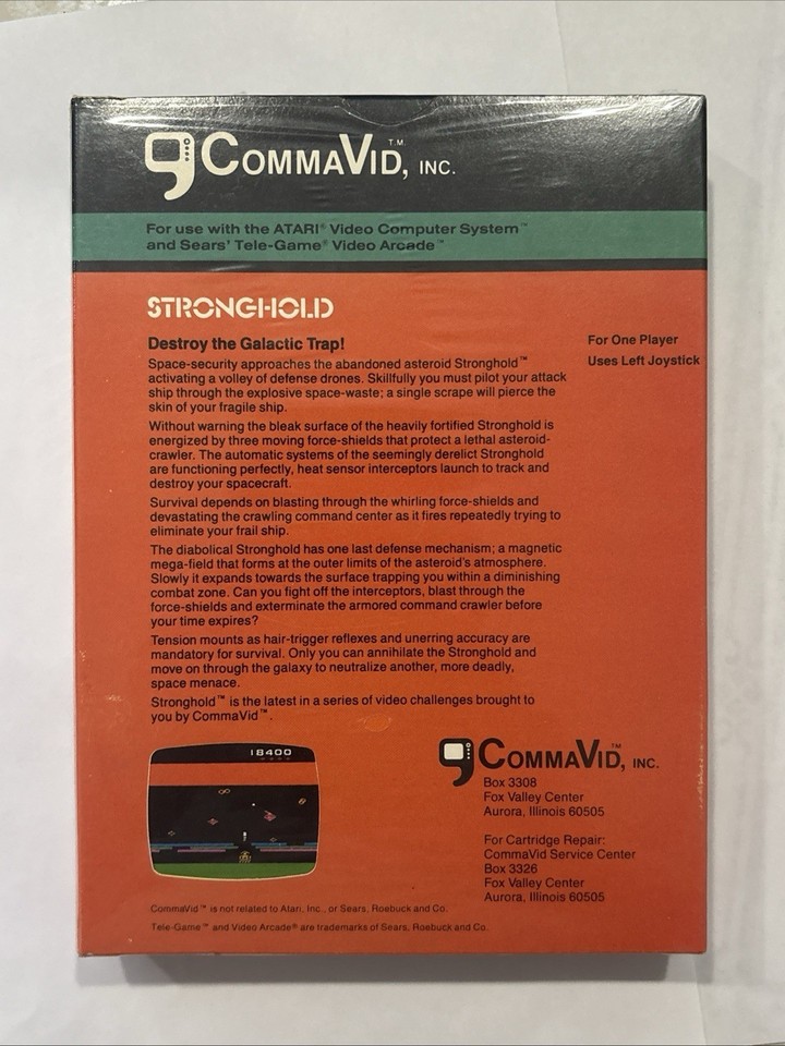 STRONGHOLD Atari 2600 NTSC 1984 IN BOX / RARE R10 Video Game CommaVid ...