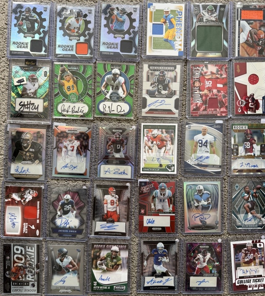 (50) ALL NFL Football Auto Autograph Jersey Relic Game Used GU Card Lot ...