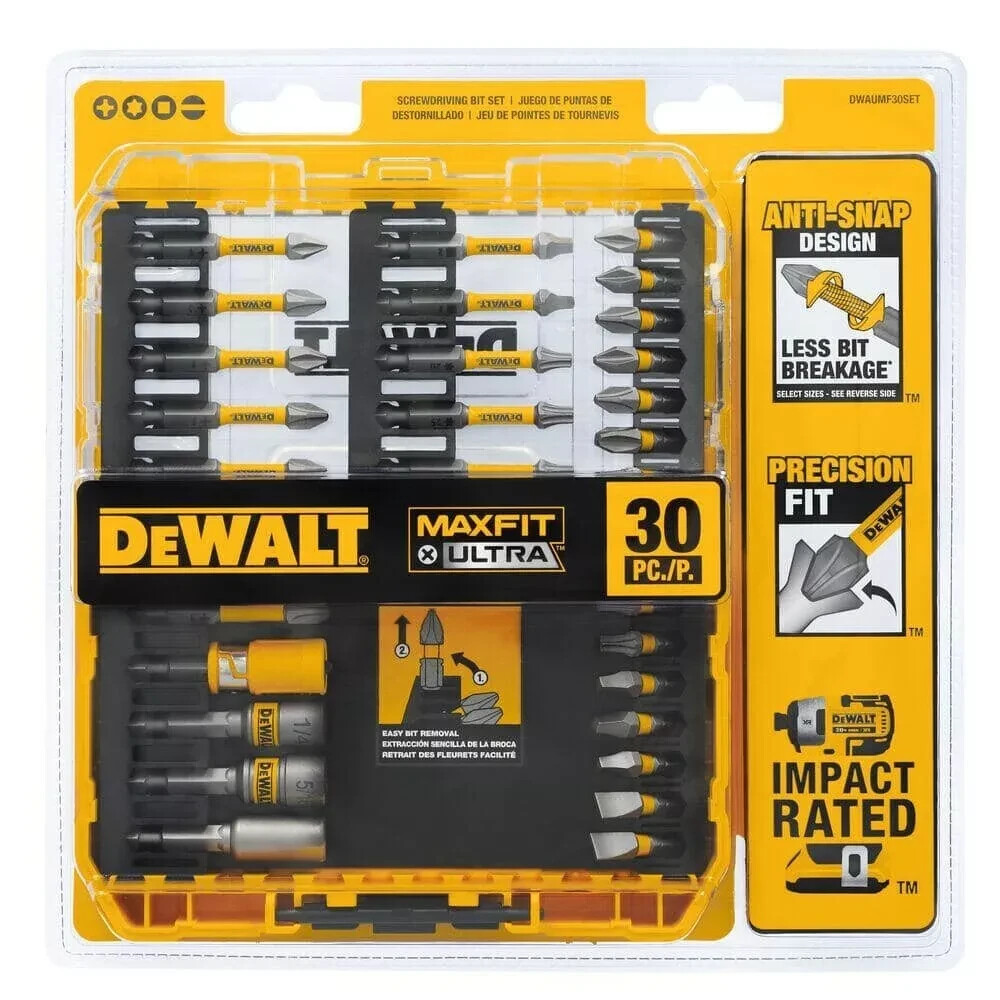DEWALT MAXFIT ULTRA 1/4 in. Hex Steel Screwdriving Bit Set (30-Piece ...