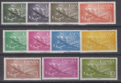 Spain 1955 New Mint MNH Edifil 1169-1179 Scott C147-C157 Airplane and ...