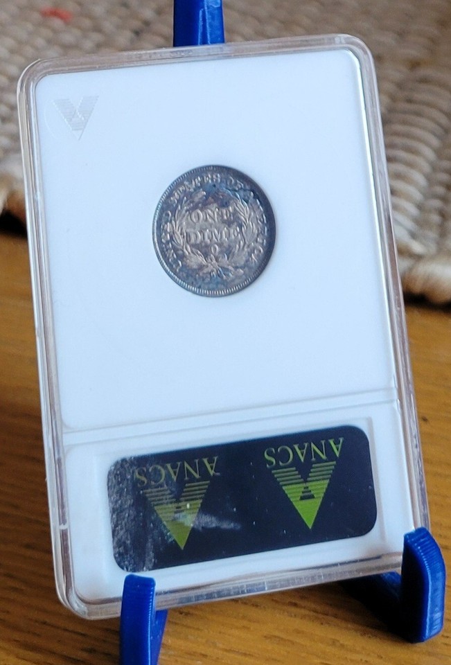 1838 O No Stars Seated Liberty Dime 10c EF40 ANACS Old Soapbox Holder ...