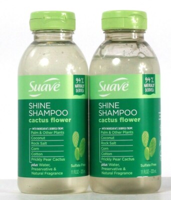 2 Ct Suave 11 Oz Cactus Flower 94% Naturally Derived Shine Shampoo ...