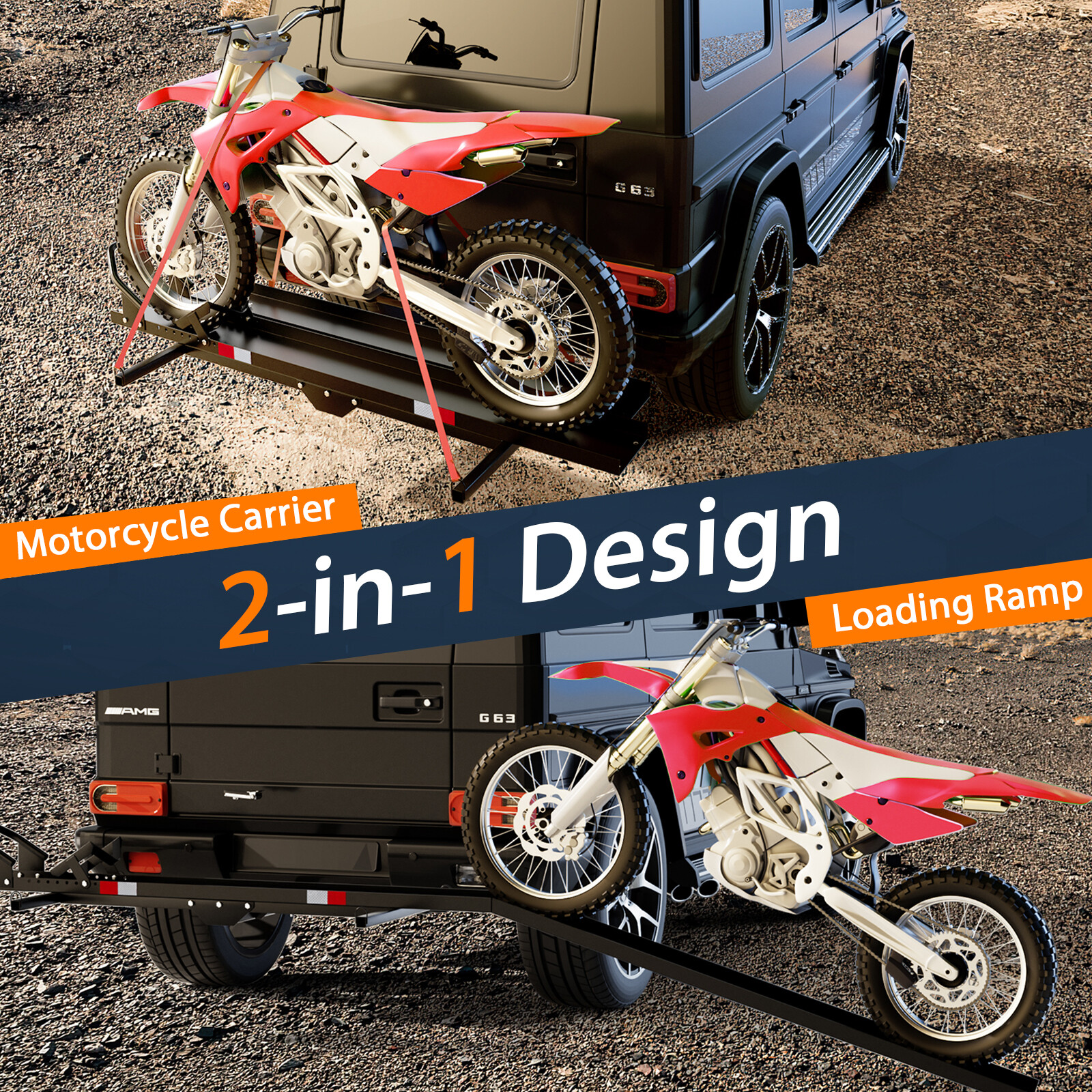 IRONMAX Bike Motorcycle Carrier Truck Pick Up Hauler Hitch Rack Trailer ...