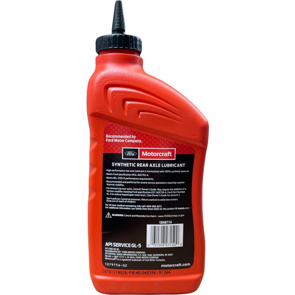 Motorcraft 75W140 Synthetic Gear Oil Fluid Rear Axle Lubricant Ford OEM ...