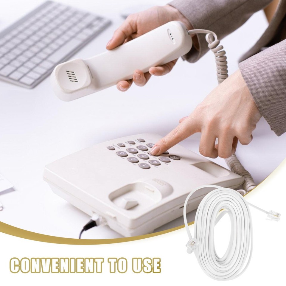 Landline Phone Cord with RJ11/RJ14 6P4C Connector for Telephone Line ...