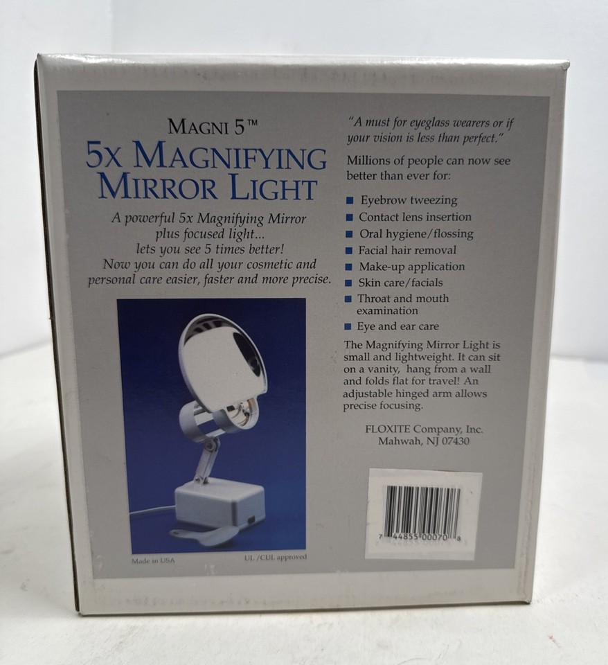 Vintage Floxite Magni 5 - 5x Magnifying Mirror Light | eBay