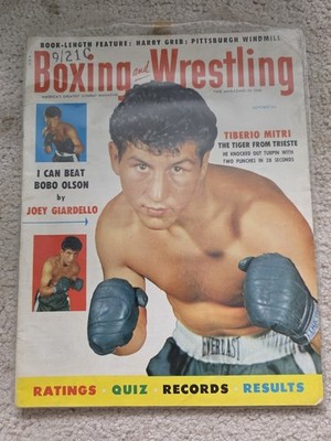 Vintage Boxing And Wrestling Magazine. October 1954. Tiberio Mitri | eBay