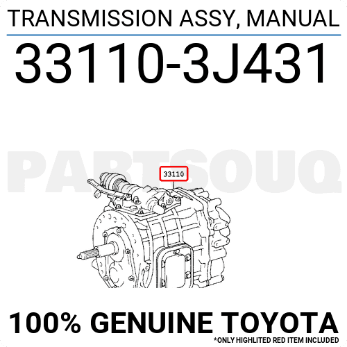 331103J431 Genuine Toyota TRANSMISSION ASSY, MANUAL 33110-3J431 | eBay