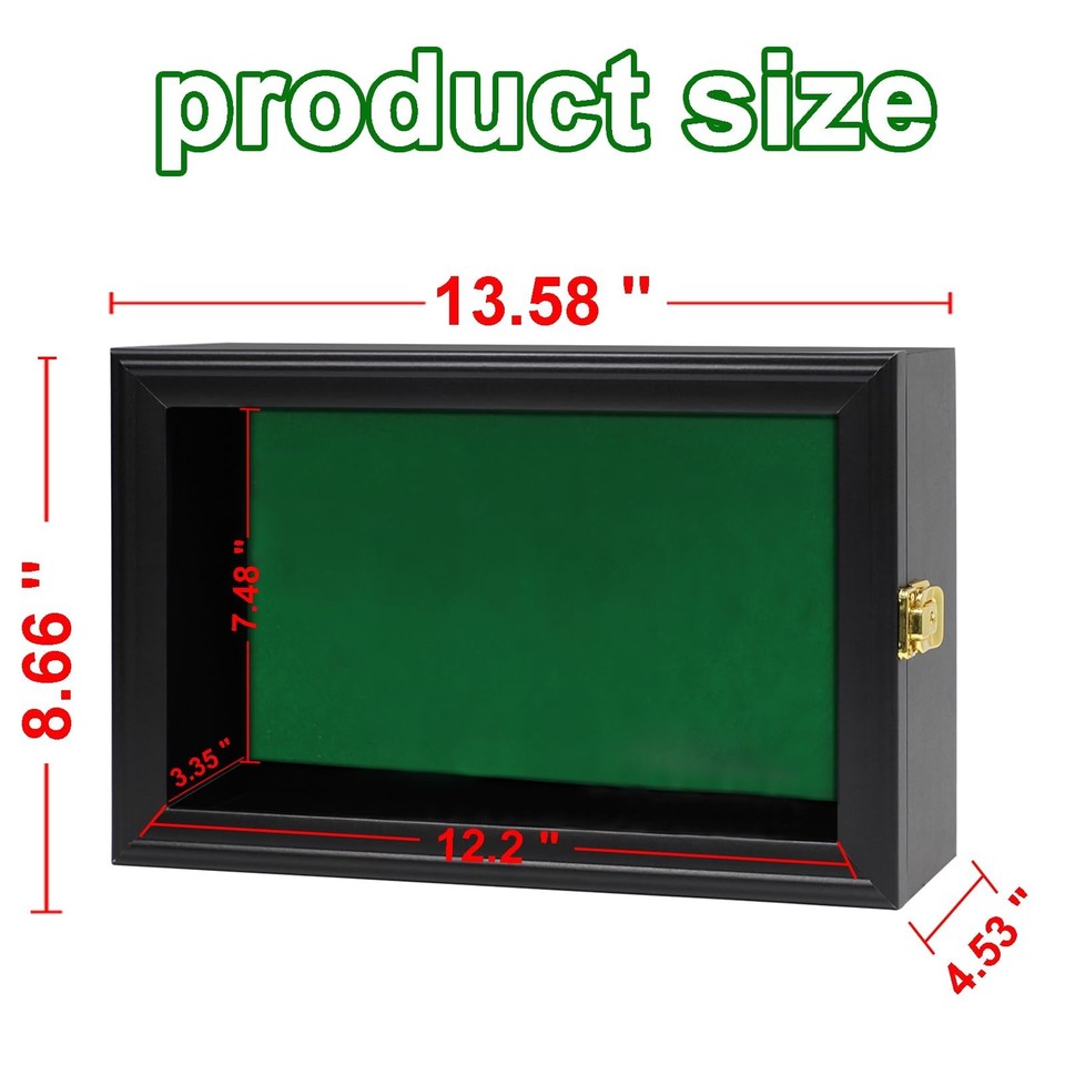 Gun Shadow Box Rack Wall Mounted Wooden Display Cabinet Collectible ...