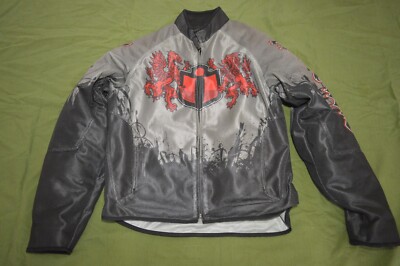 Icon Moto Red Battle Cry Hooligan Mesh Motorcycle Jacket Size XL with ...