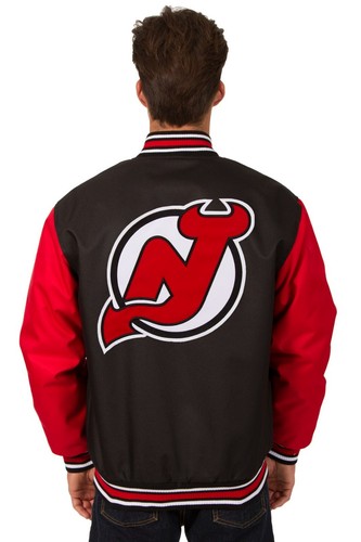 NHL New Jersey Devils Poly Twill Jacket Embroidered Patches JH Design ...