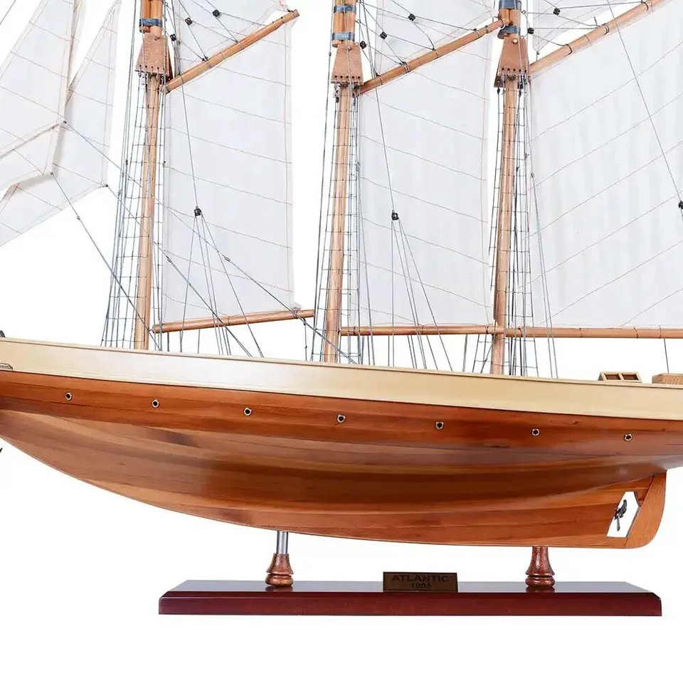 Atlantic Yacht Sailboat Model Schooner | Handcrafted Wooden Model W ...