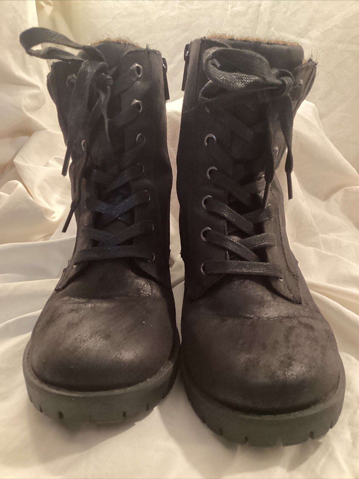 Torrid Women’s Black Combat Boots 10W Platform Black Chunky Tread New ...