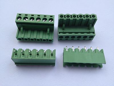 20 pcs 6 pin/way 5.08mm Screw Terminal Block Connector Green Pluggable ...