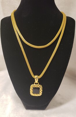 Vintage Liz Claiborne Gold Tone 4mm Mesh Rope Necklace w/Reversible ...