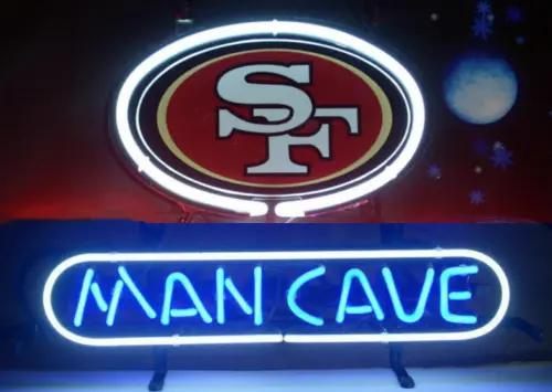 Neon Sign with Man Cave Font Real Glass Wall Art for Wall Gift 17" Free ...