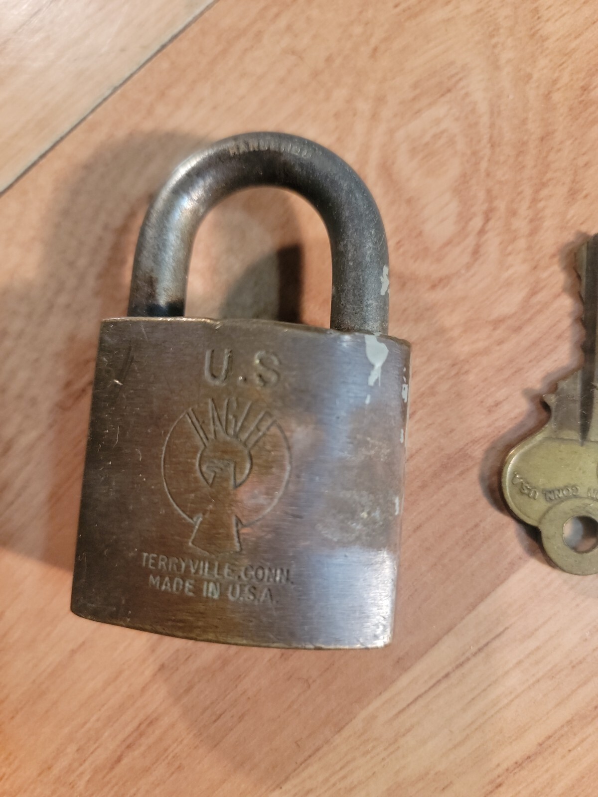 Vintage The Eagle Lock Co Terryville, Conn US Brass Padlock w/ Key | eBay