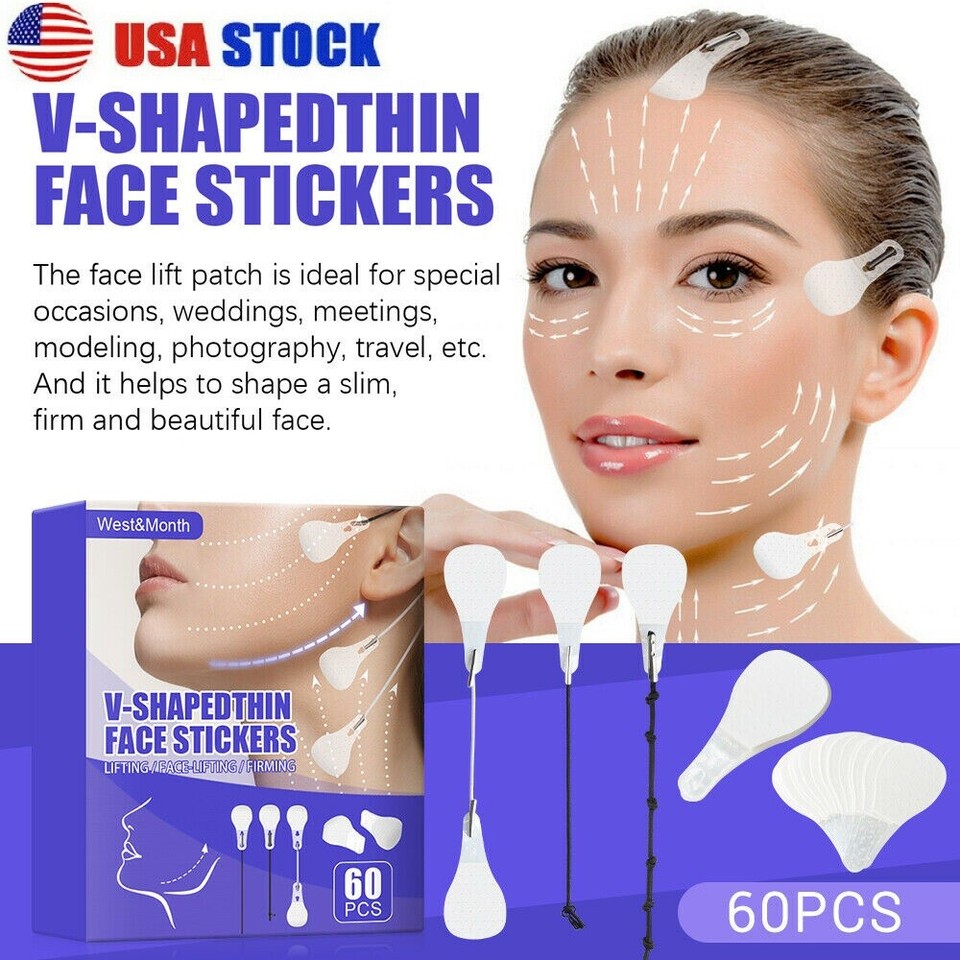 120PCS V Tapes Shape Tape Anti Wrinkle Instant Face Neck Eye Lift Face ...