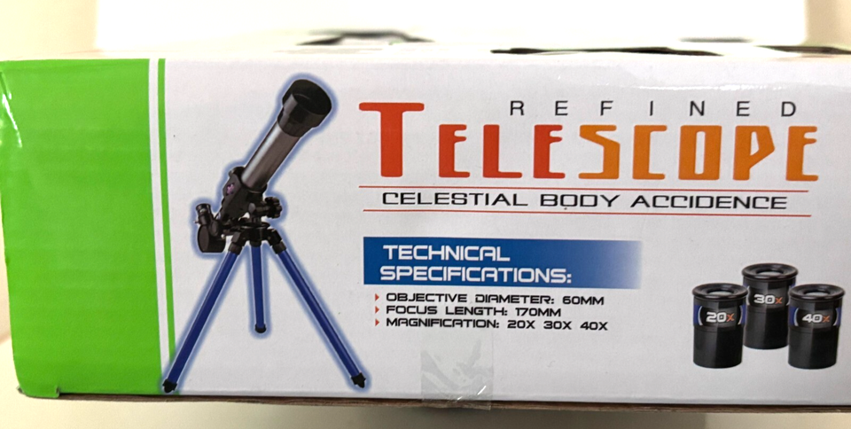 NEW REFINED TELESCOPE CELESTIAL BODY ACCIDENCE with 3 Magnifiers ages 8 ...