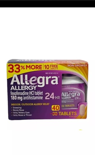 Allegra Fexofenadine HCI 180mg Allergy 24hr tablets 40ct EXP 11/2025 | eBay