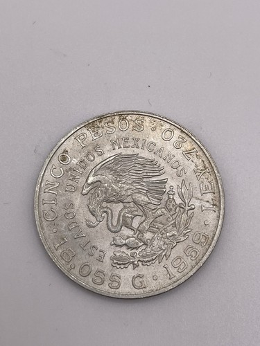 1959 Mexico 5 Pesos .720 Silver, Ano De Carranza | eBay